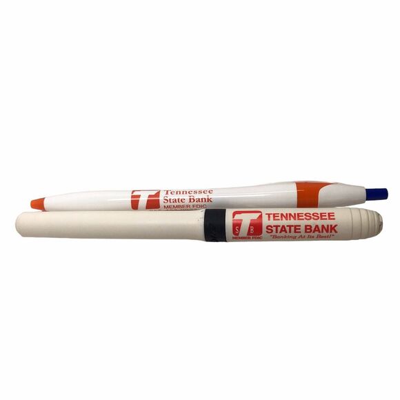 Office | Vintage Tennessee Bank Advertisement Pens Writing Blue Ink Bic ...